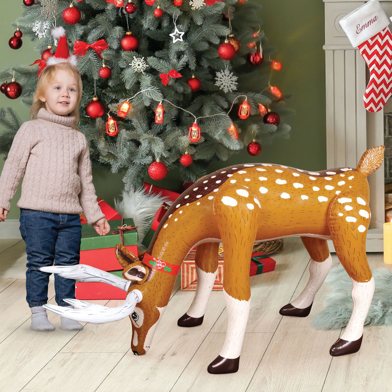The Holiday Aisle® Christmas Reindeer Inflatable | Wayfair
