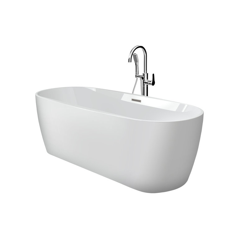 JACUZZI® PRIMO® 6731 Freestanding Bath White With NW50827 Chrome Round ...