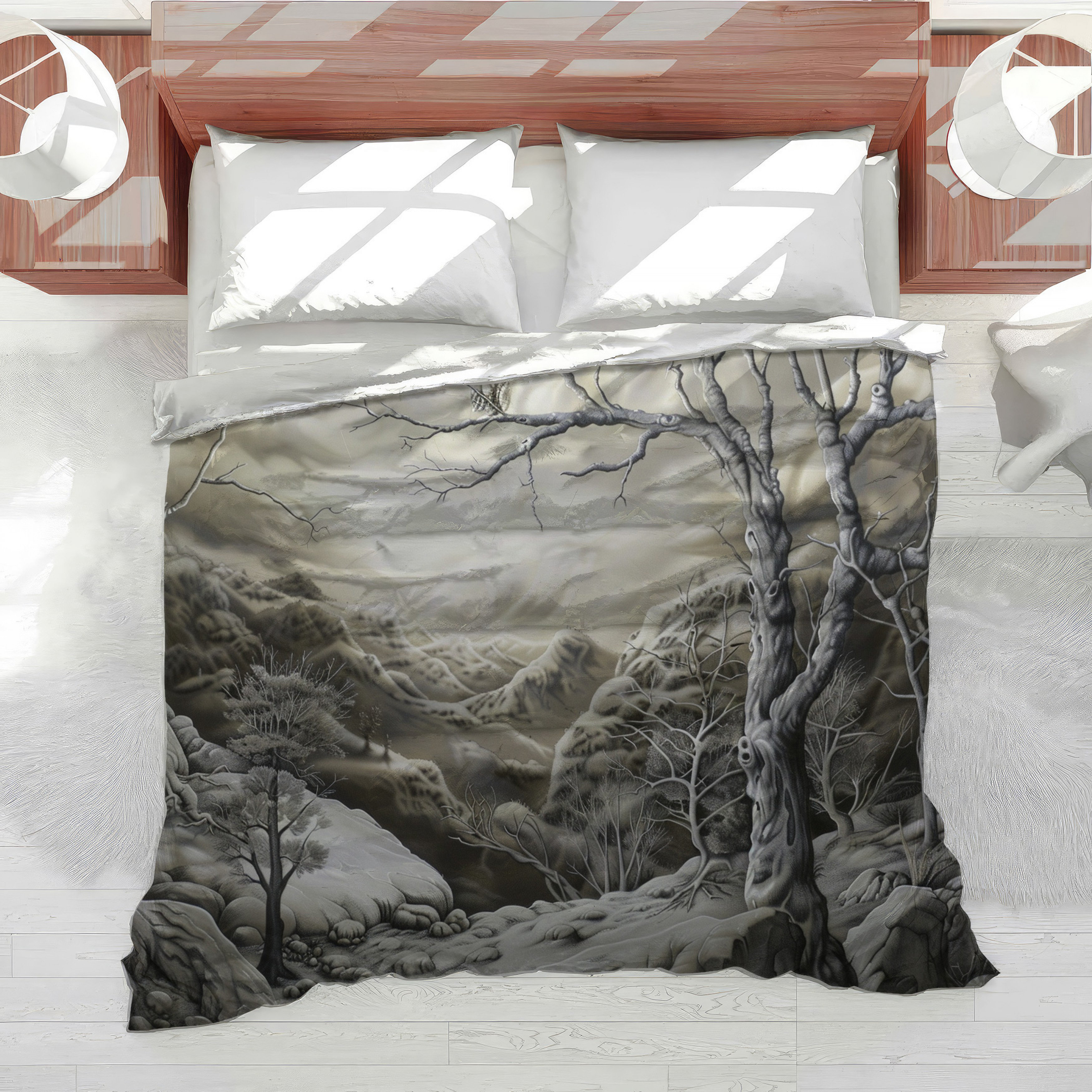 VisionDecor Monochrome Landscape Bedding Nature Comforter Minimal | Wayfair