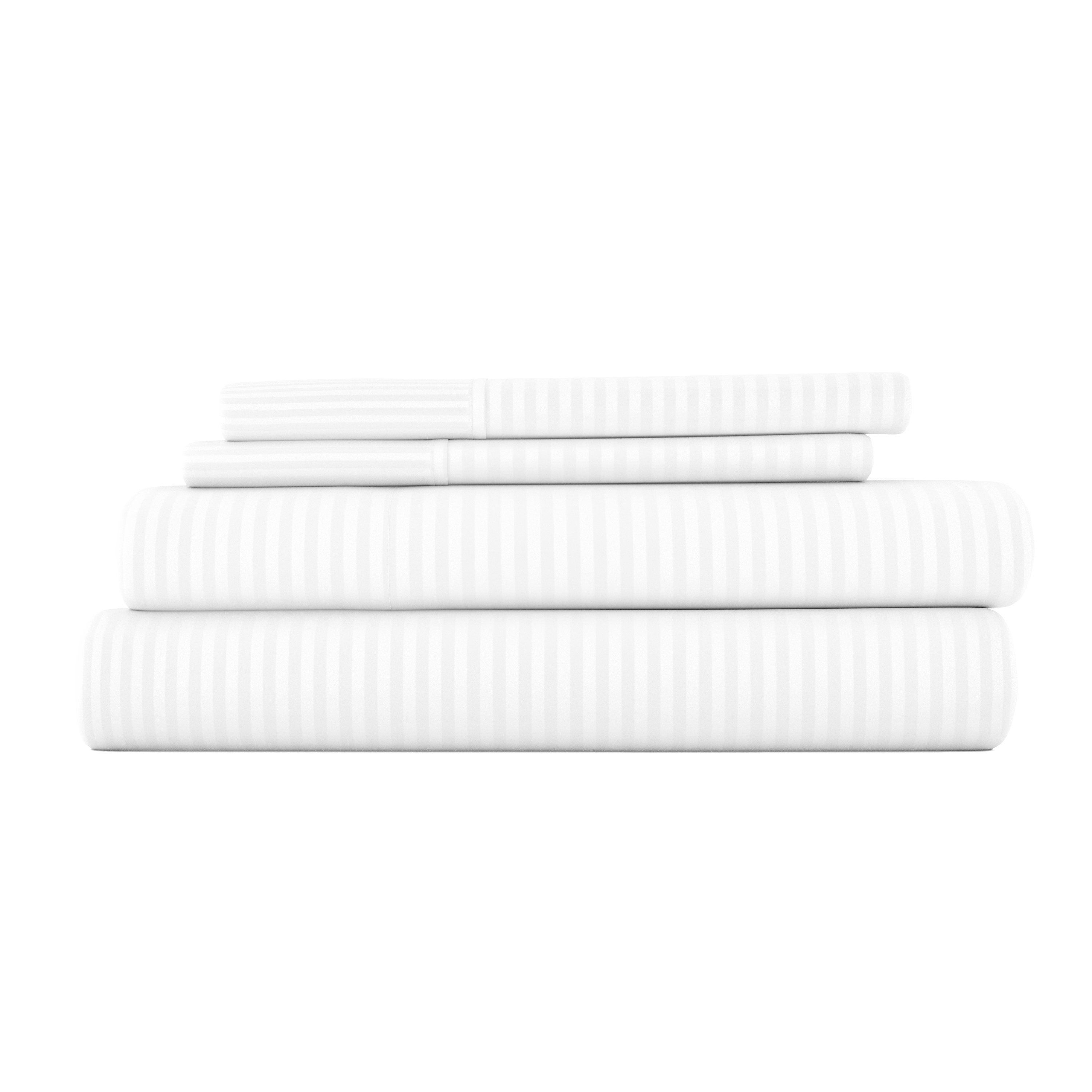 Becky Cameron Simply Soft™ Striped Embossed Bed Sheet Set & Reviews ...