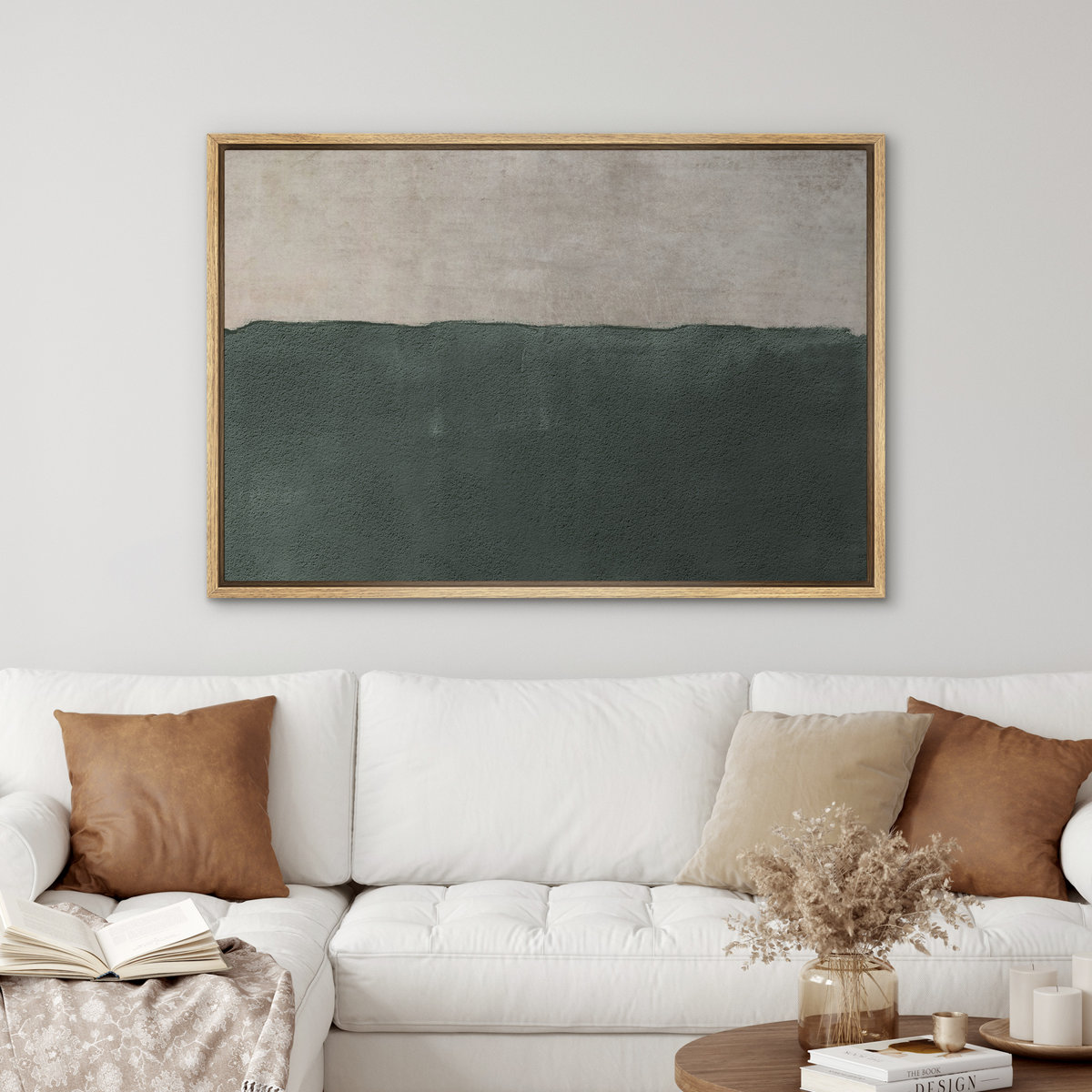 IDEA4WALL Minimal Landscape Pastel Green Modern Contemporary Art Chic ...