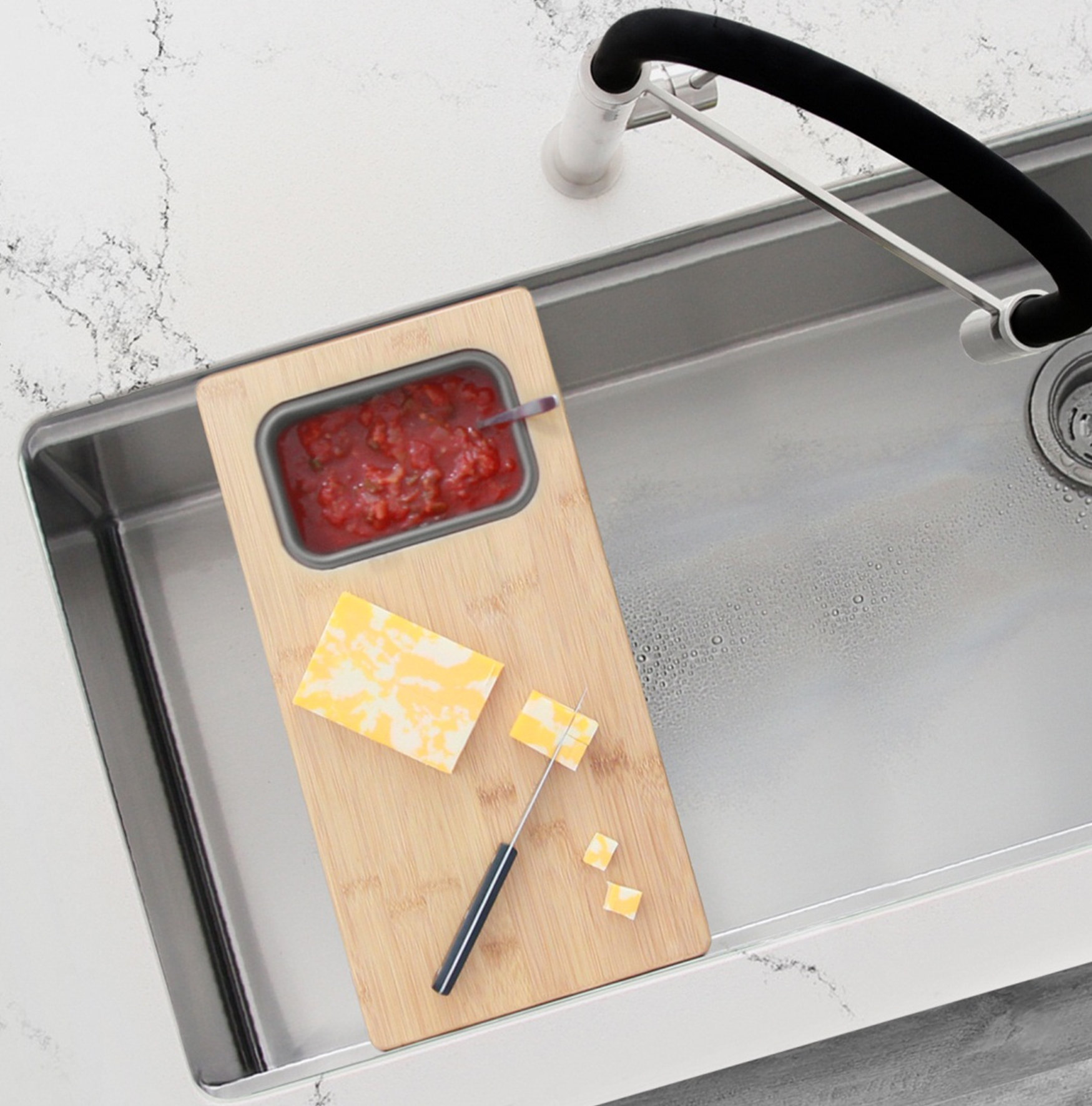 Stylish Core Bamboo 17-inch Workstation with 1 Container Cutting Board & Reviews | Wayfair