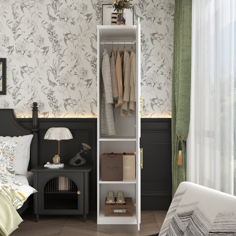 Winston Porter Compact Wardrobe With Dual Doors, Space-Saving Design ...