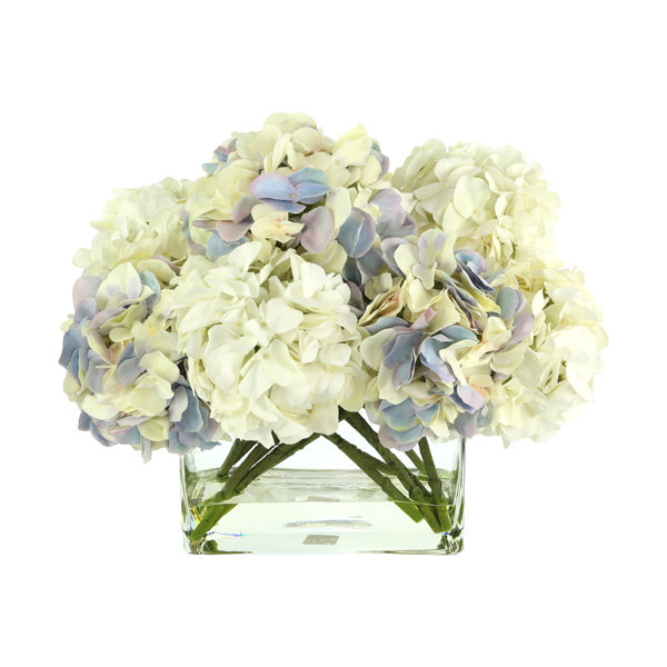 Creative Displays, Inc. Assorted Hydrangeas in Glass Vase | Perigold