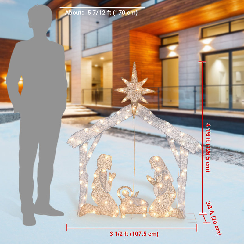 The Holiday Aisle® Nativity Scene Christmas Holy Family Lighted Display ...