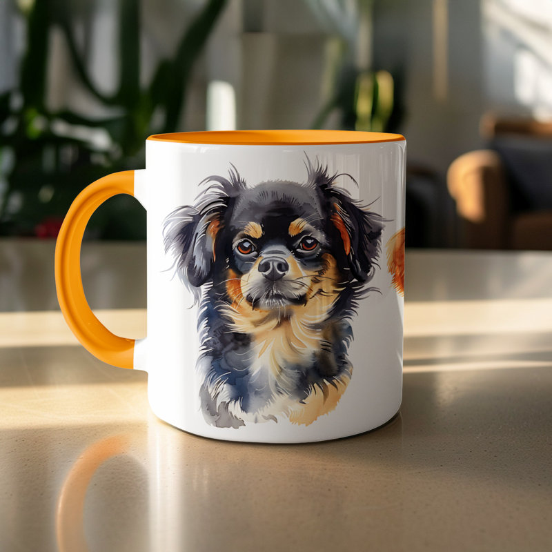 East Urban Home Set of 4 – 11oz Watercolour Miniature Pinscher Design ...