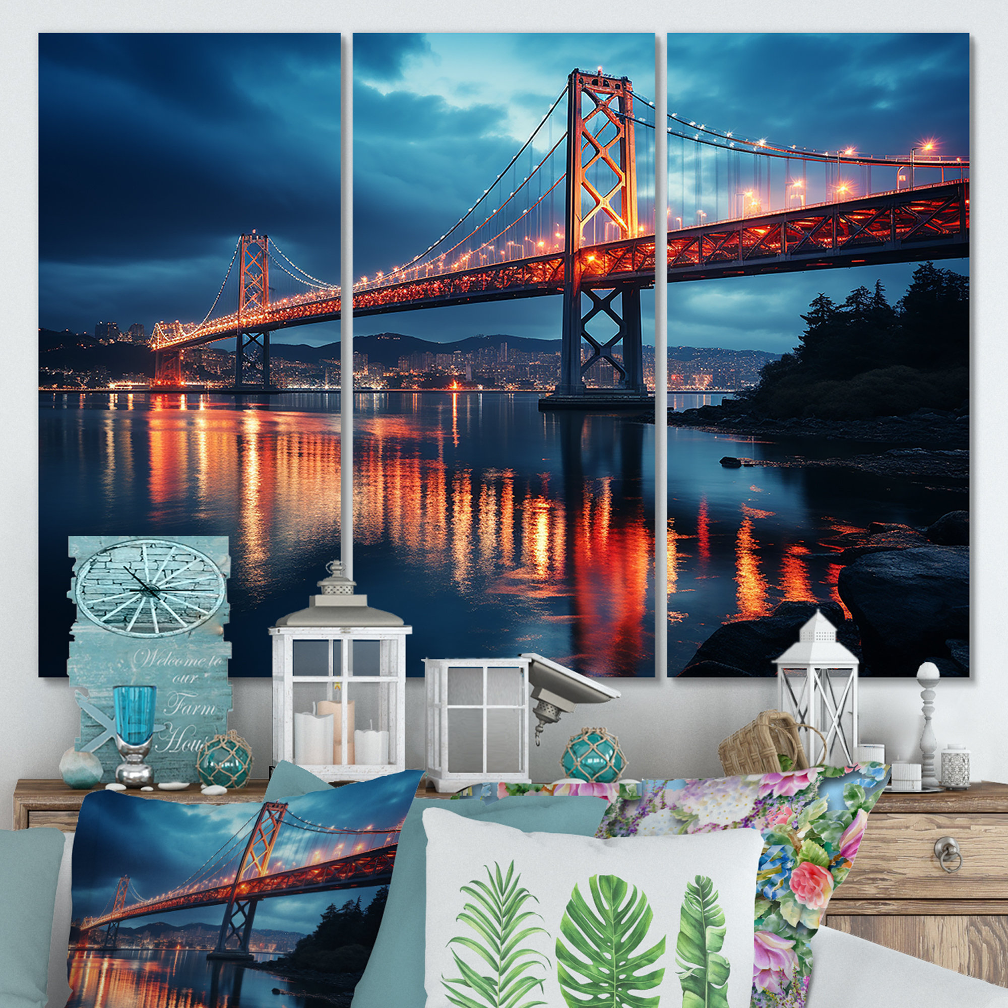 Hokku Designs Panoramic Bridge Sunrise I - Bridges Wall Art - Wayfair ...
