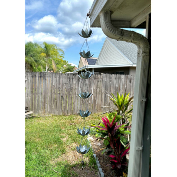 Gracie Oaks Tenay Galvanized Metal Rain Chain | Wayfair