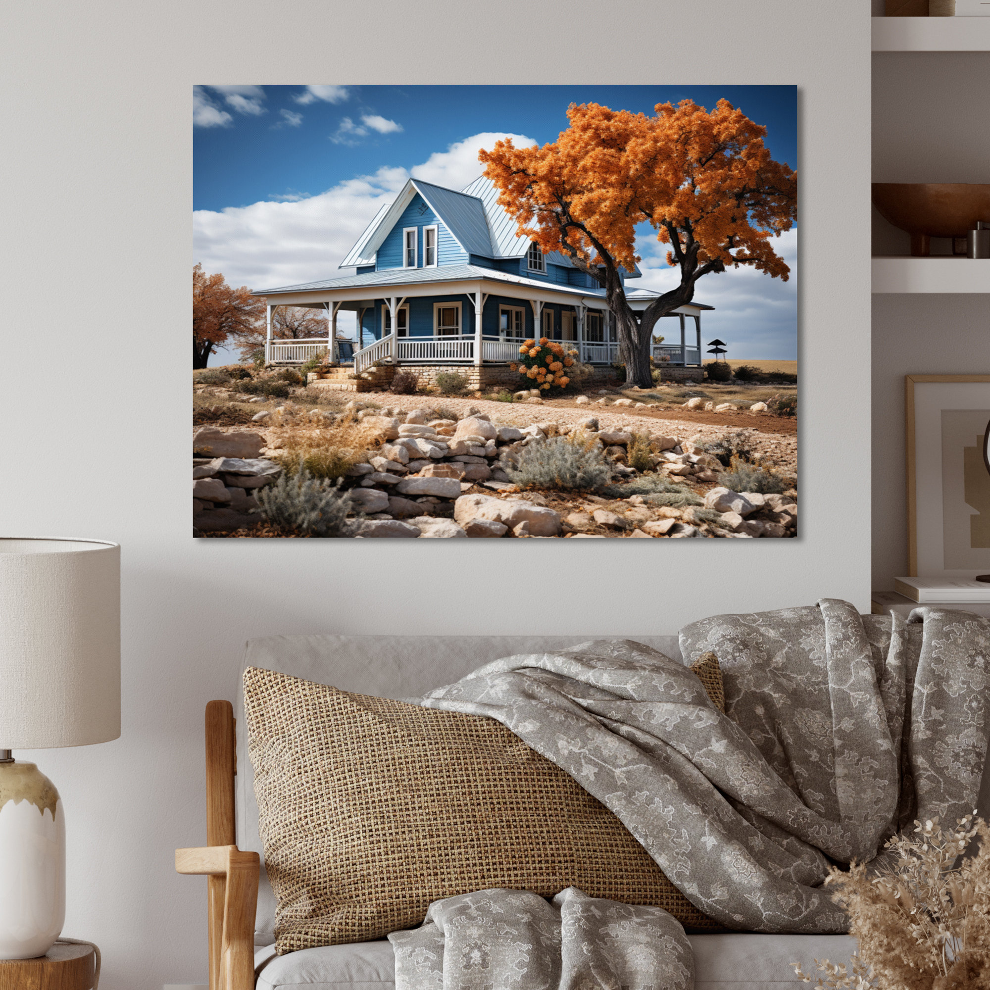 Winston Porter Farmhouse Quaint Homestead - Farm Print on Metal | Wayfair
