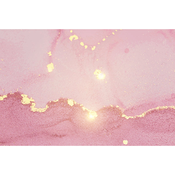 Wrought Studio " Sparkling Pink Marble Texture " Print on Canvas | Wayfair