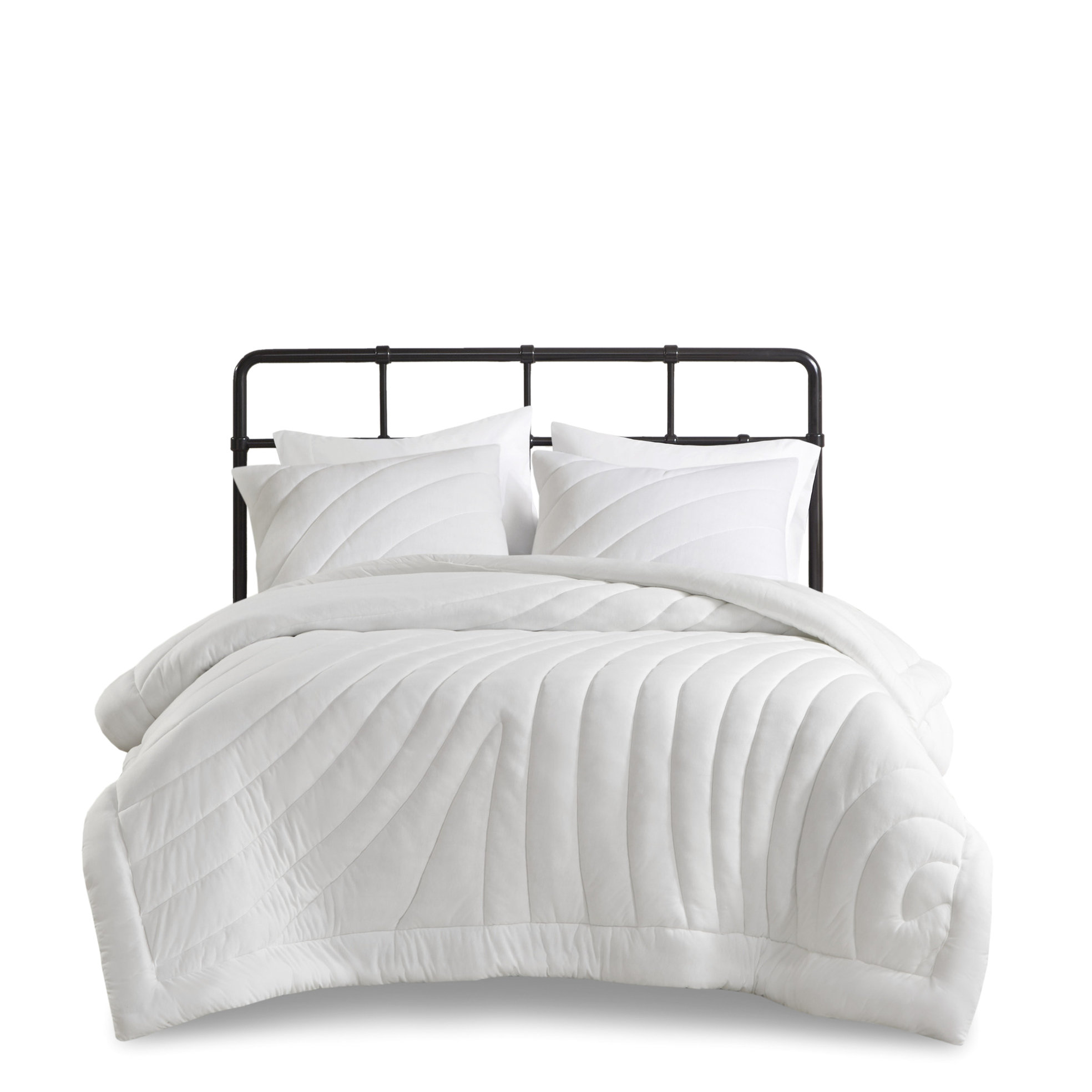 Wovilo Full Puffy Comforter - White, Modern , 350gsm Fill, Labeled 3 ...