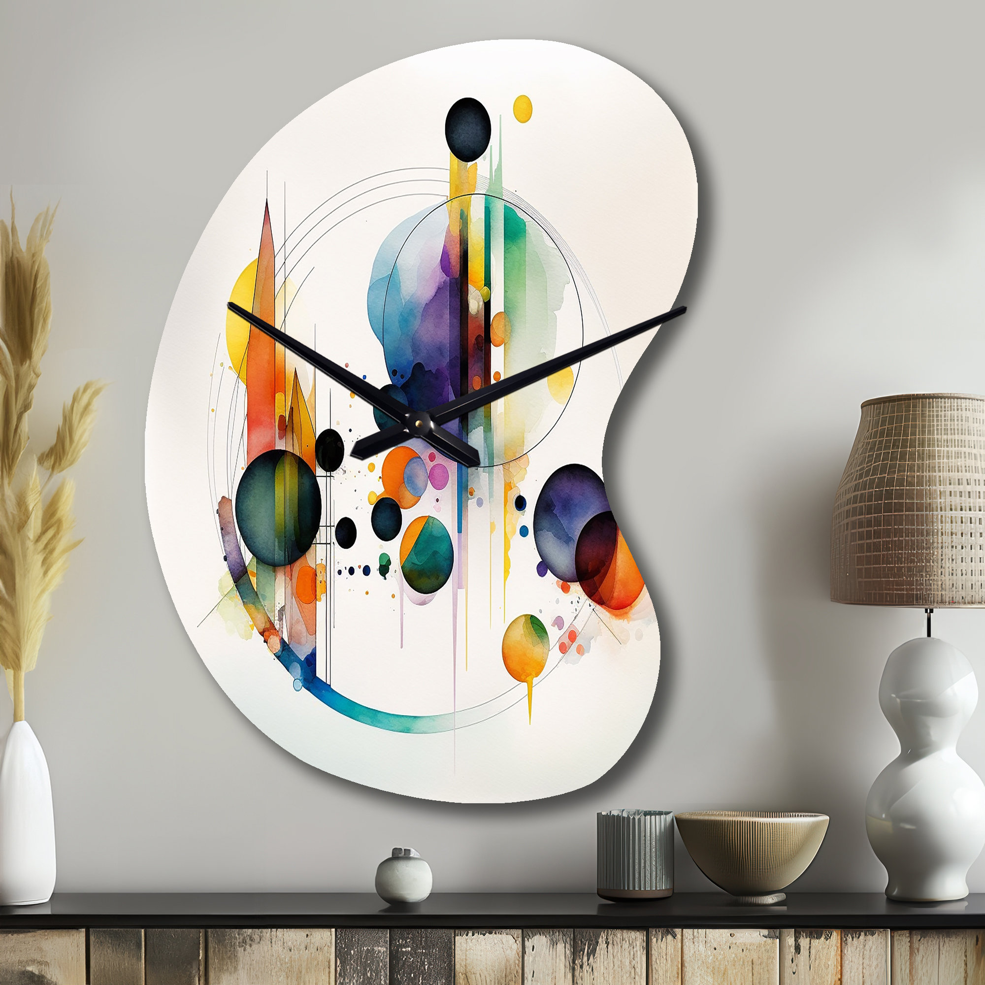 Design Art Multi-Color Watercolor Geometric Art I - Boom Shape Large ...