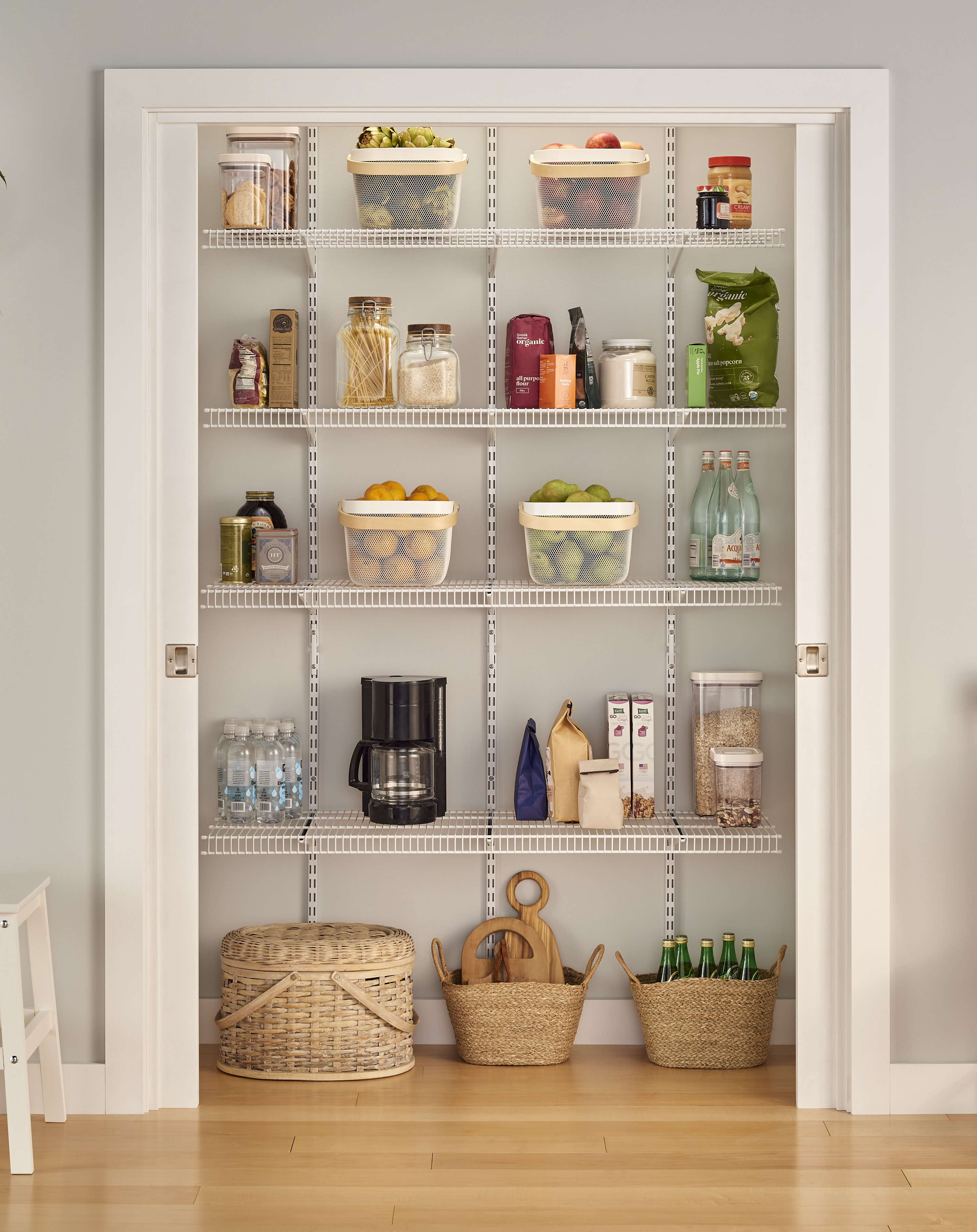 Closetmaid Adjustable ShelfTrack 4 Shelf Kit up to 1.2m Wide for Pantry ...