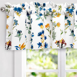 Red Barrel Studio® Jaeven Floral Tailored 52'' W Window Valance ...