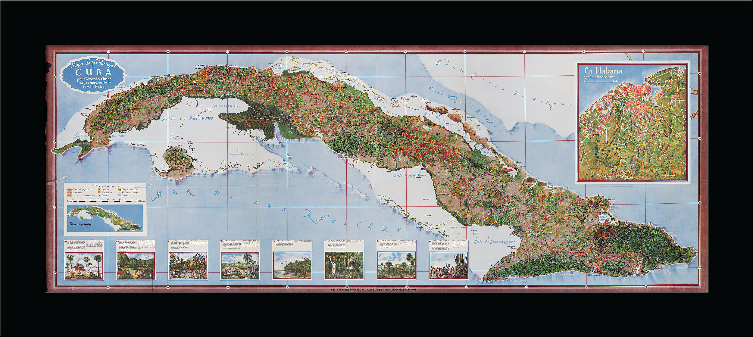 Breakwater Bay Map of the Landscapes of Cuba - Graphic Art Print | Wayfair