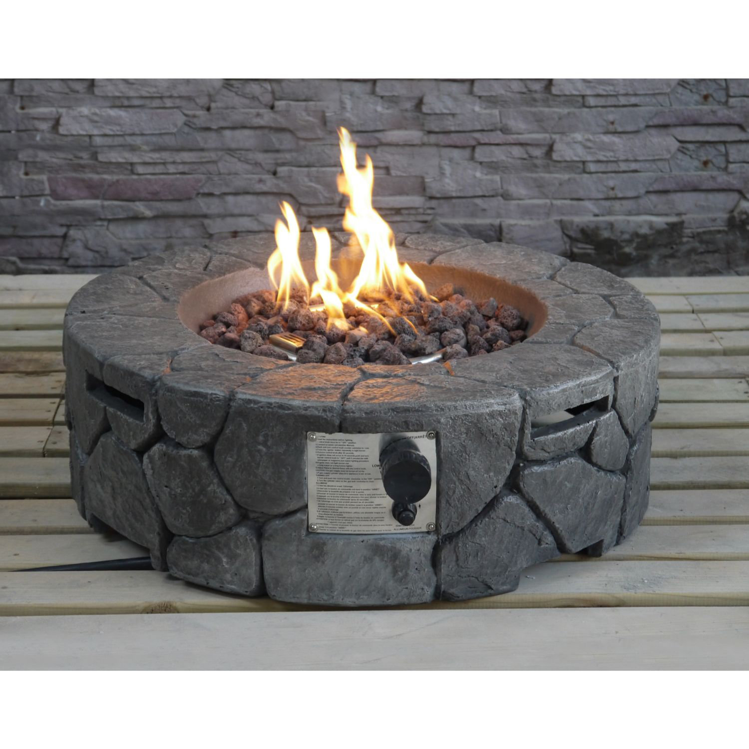 Loon Peak® Coatsworth Polyresin Natural Gas Fire Ring | Wayfair