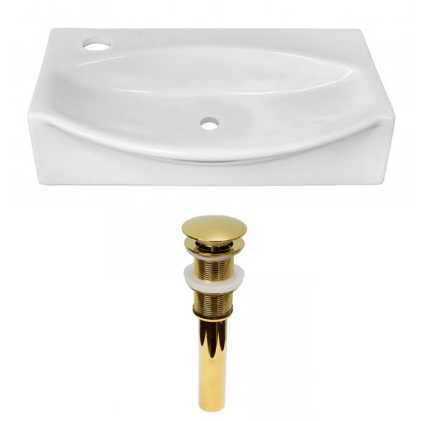 Plumbing N Parts Lavabo de salle de bain rectangulaire en céramique ...