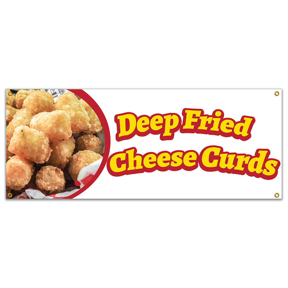 SignMission Deep Fried Cheese Curds Banner Concession Stand Food Truck ...