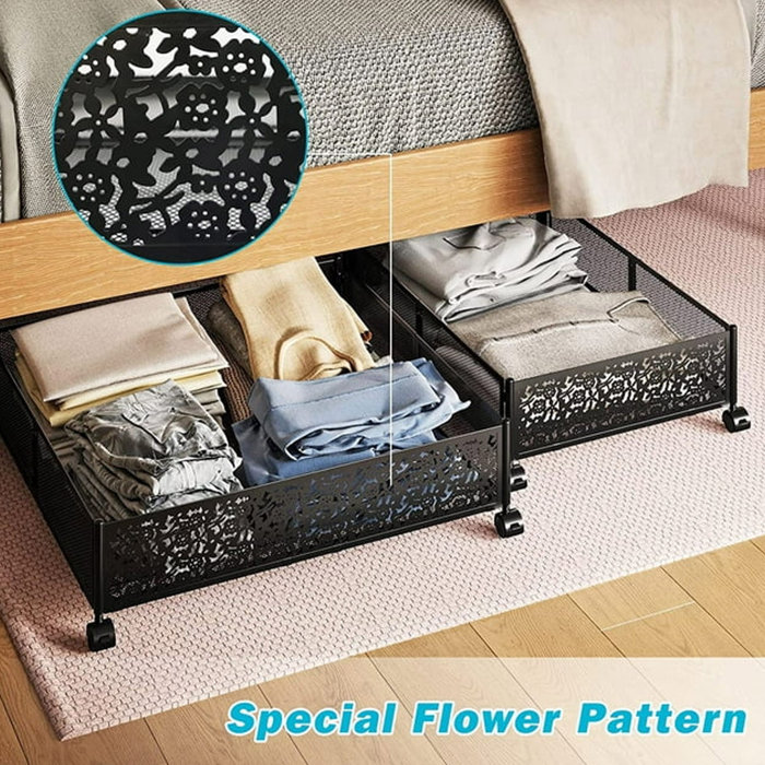 Rebrilliant Metal Underbed Storage | Wayfair