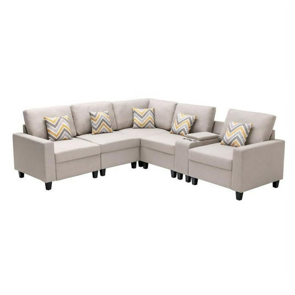 Latitude Run® Metallah Latitude Run® 6Pc Reversible Sectional Sofa with ...