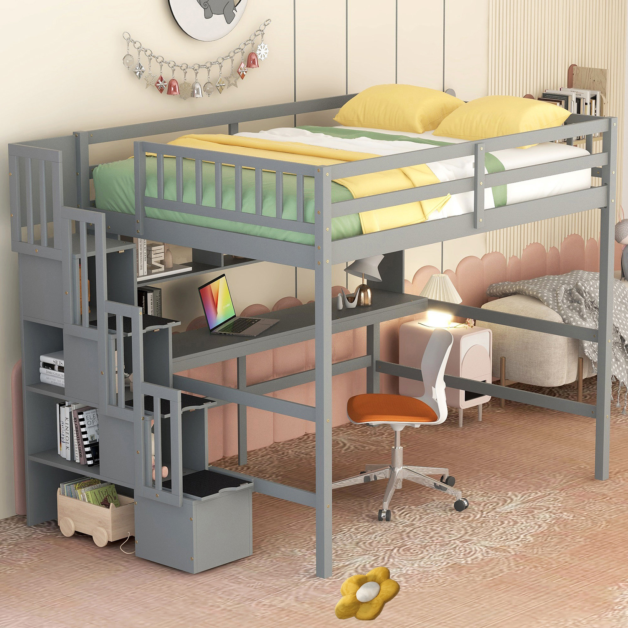 Harriet Bee Jahai Kids Full Loft Bed | Wayfair