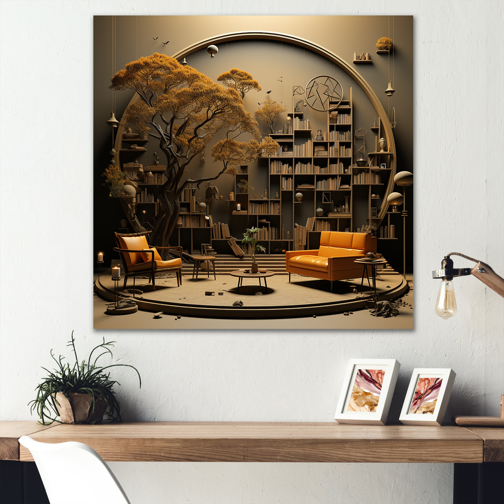 Winston Porter Modern Nature And Literary Salons - Libraries Canvas ...