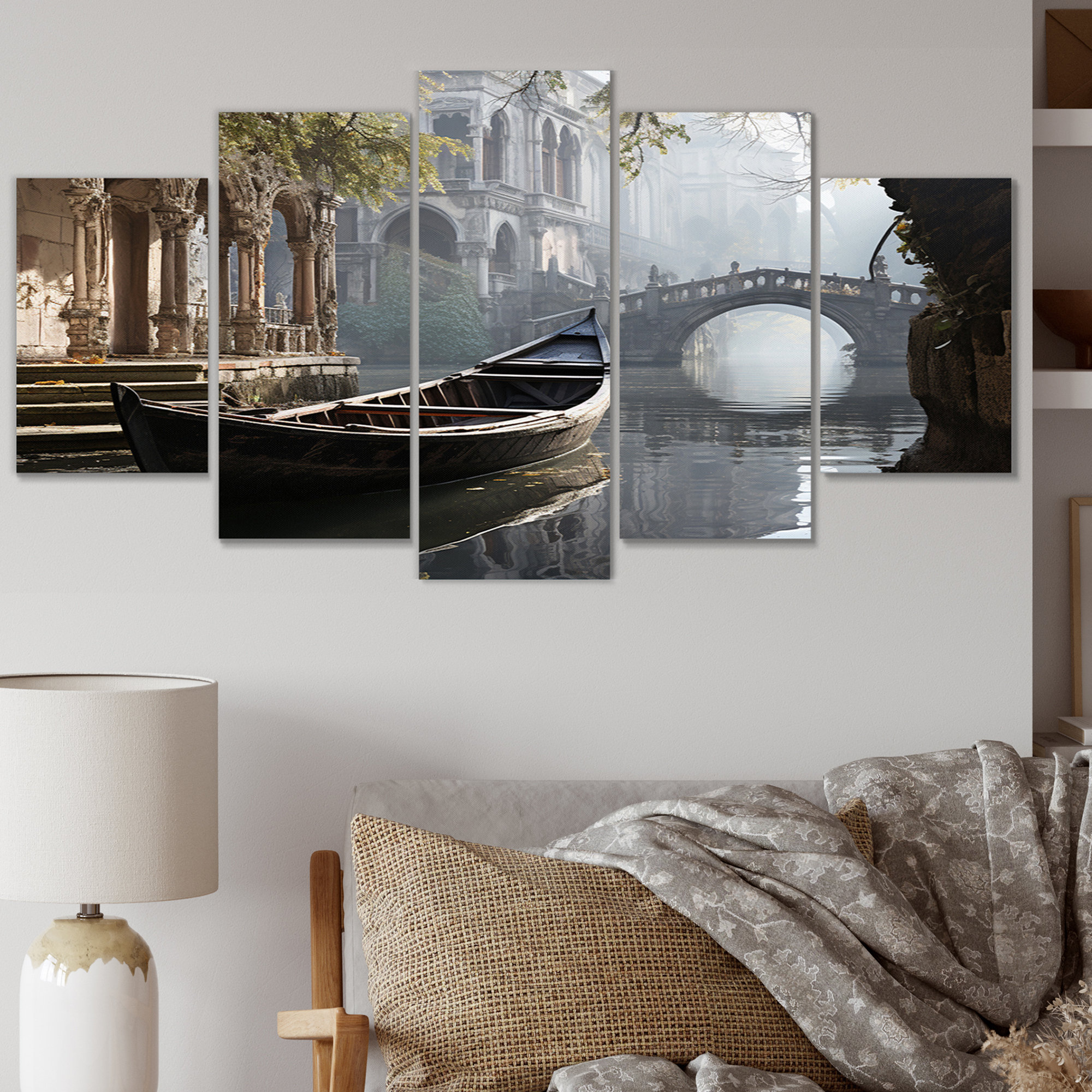 Design Art Canal Mystical Canals Graphite - Canals Metal Wall Decor Set ...