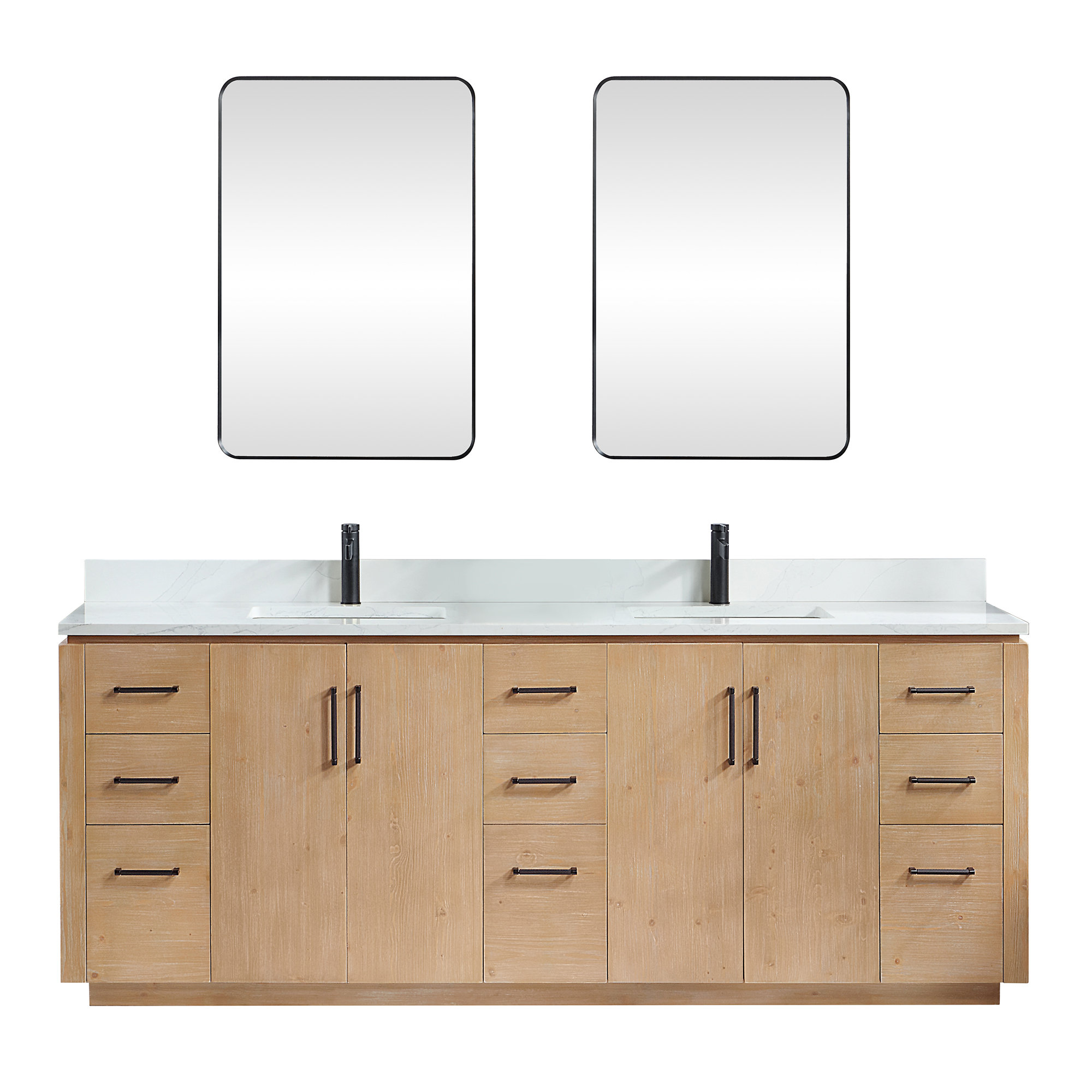 Joss & Main Cloverfield 84" Double Bath Vanity in Washed Ash Grey with ...