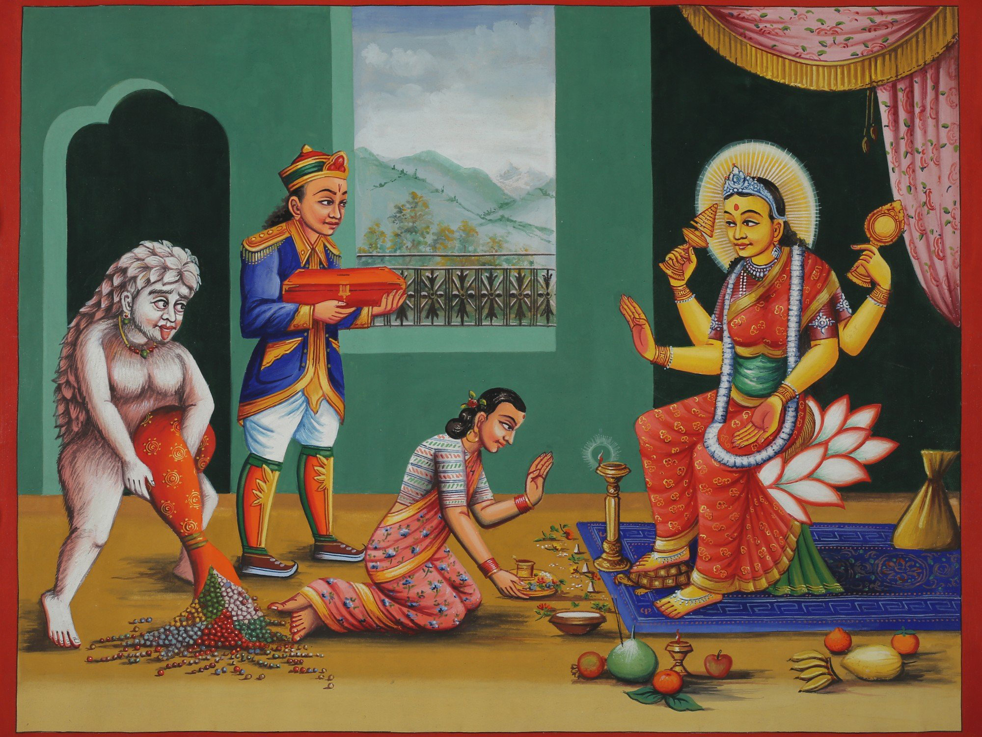 Exotic India Newari Goddess Lakshmi Ceremony (Brocadeless Thangka ...