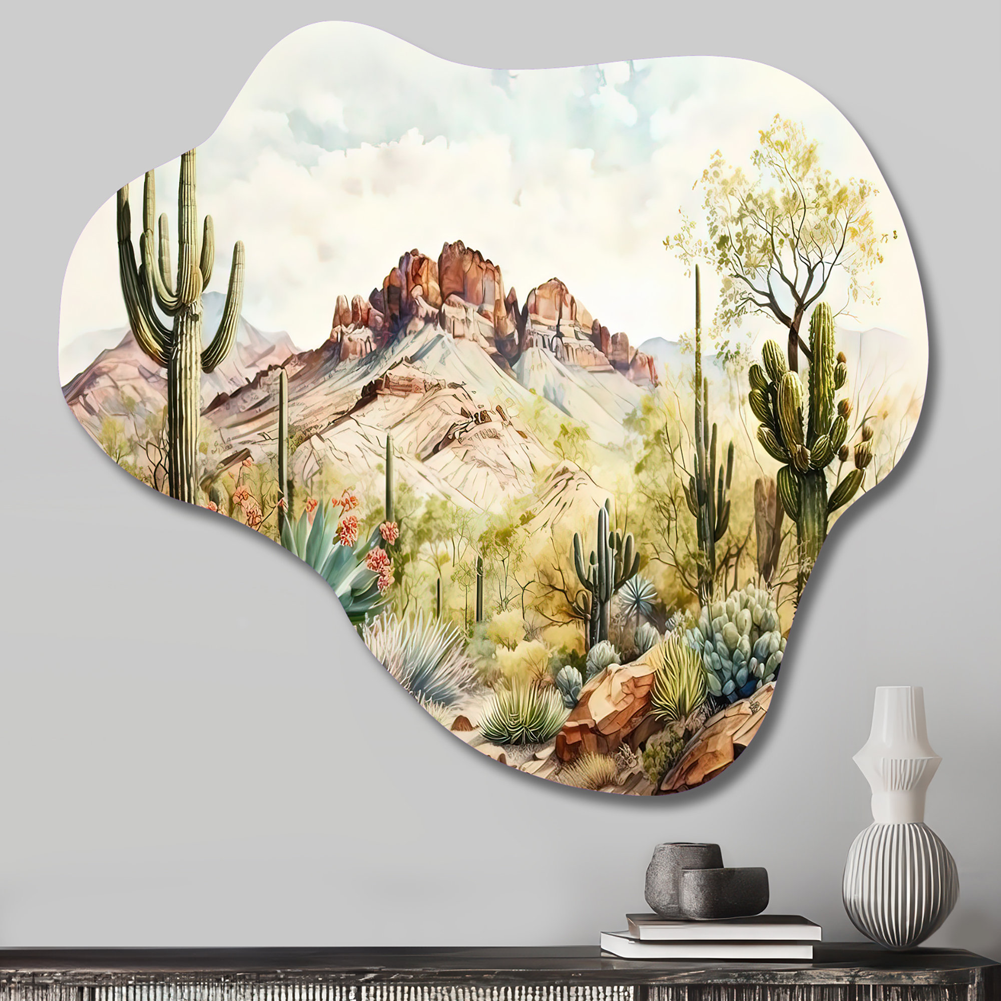 Loon Peak® Arizona Desert III - Western Cloud Shape Assymterical Metal ...