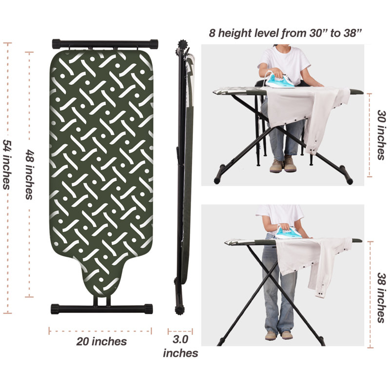 LUSETRA Newport Extra Large Ironing Board With Hanger Bay Rail And ...