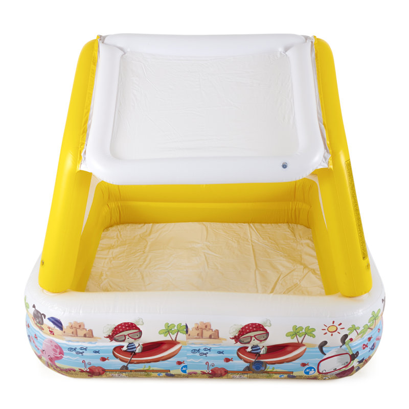 Intex Inflatable Ocean Scene Sun Shade Kids Swimming Pool With Canopy ...