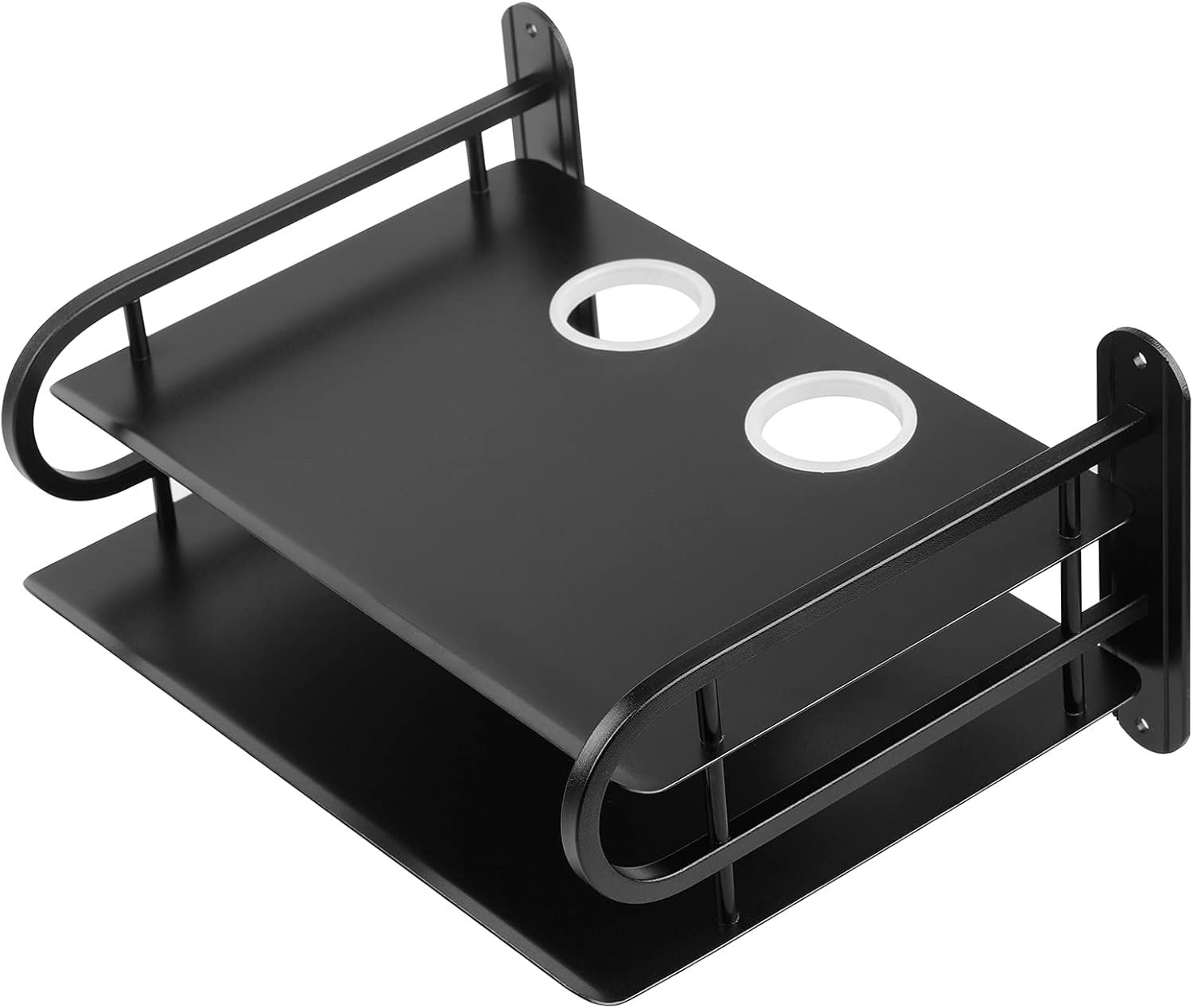 CHUANGWENYI Black Metal Double Wireless Wifi Router Storage Box,TV Set ...