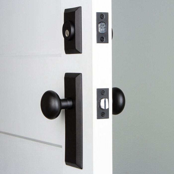 Ageless Iron Keep Plate Entry Set with Single Cylinder Deadbolt and ...