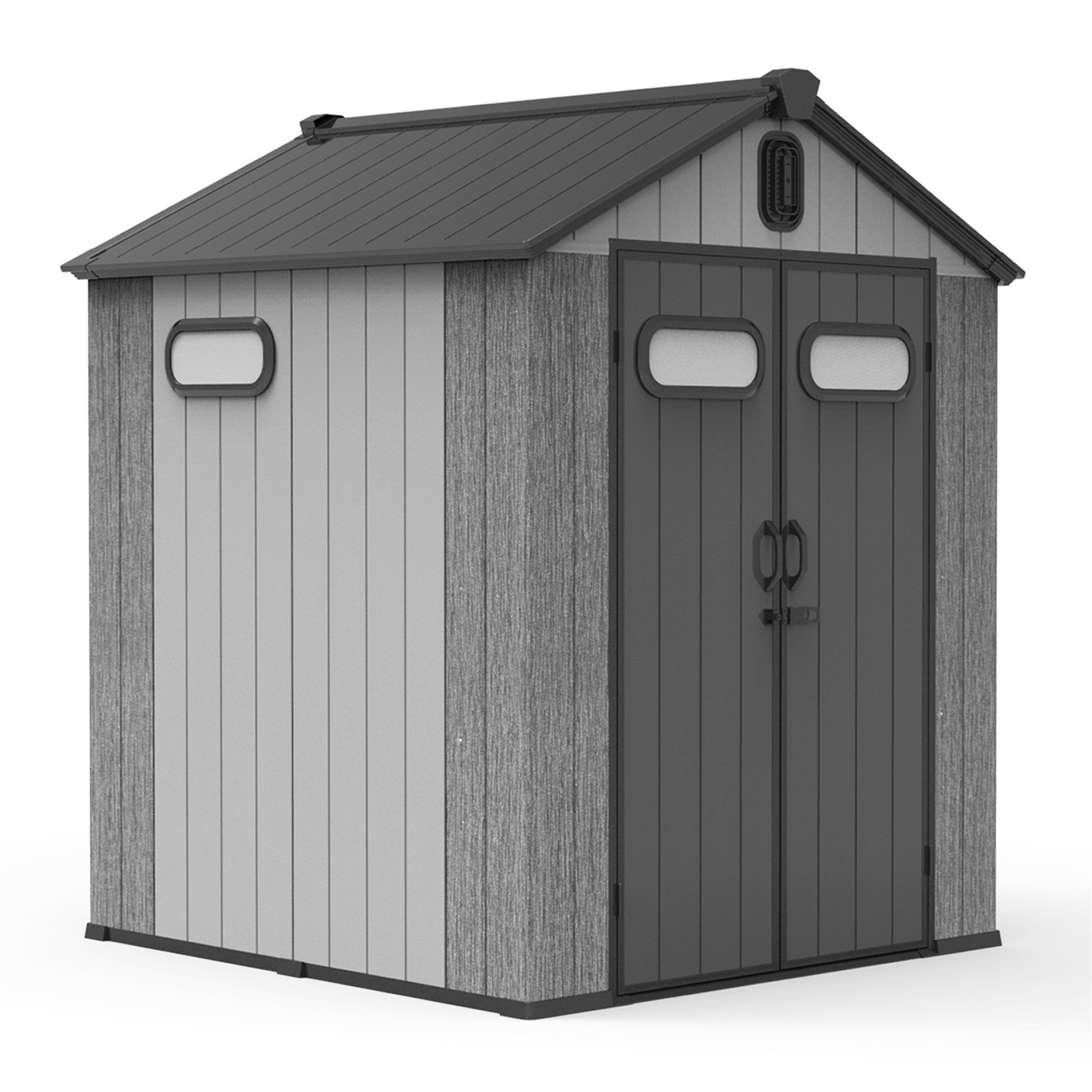 LOONGFIELD 6X6 FT Outdoor Resin Storage Shed, Waterproof Plastic Garden ...