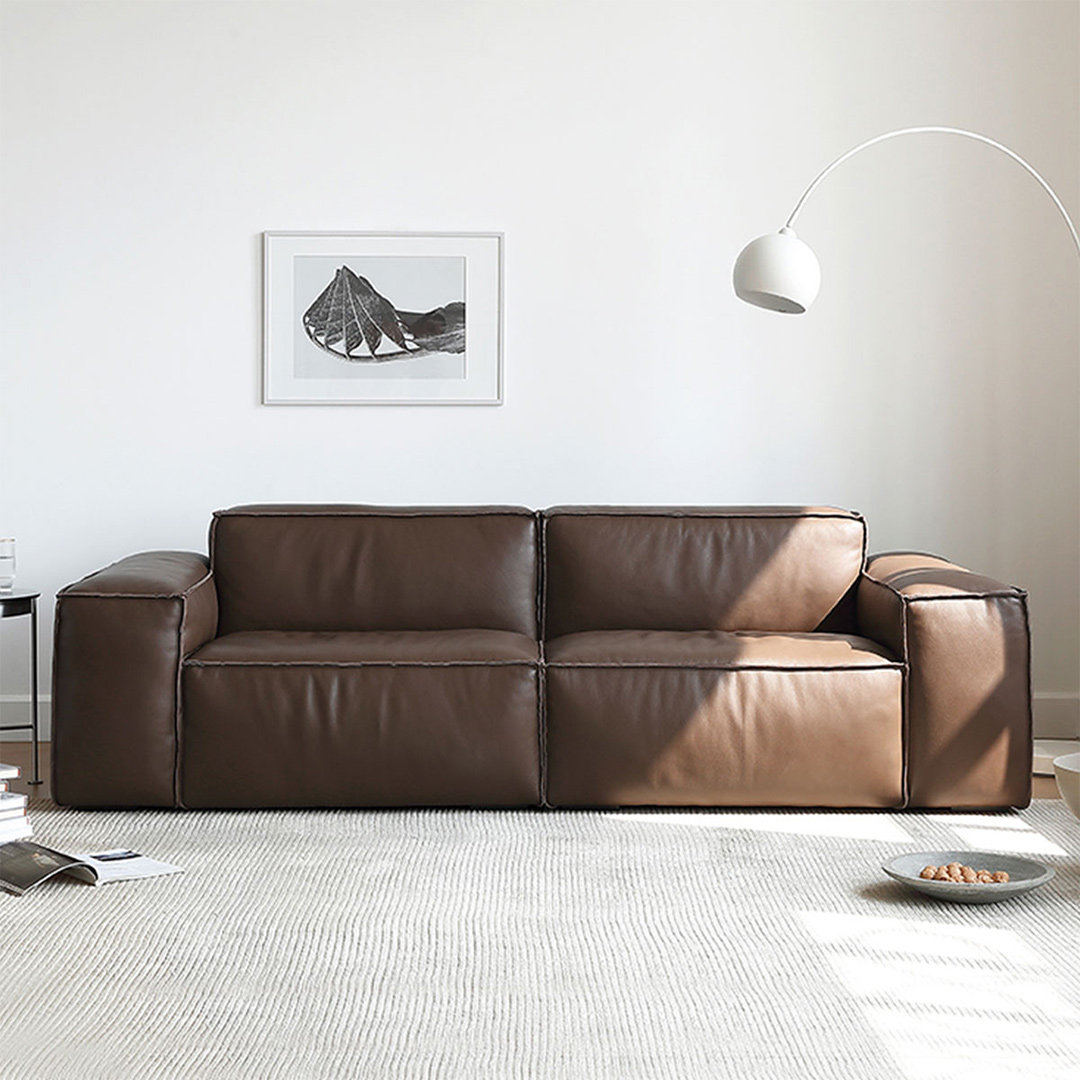 Upstyled Clothing Brown Genuine Leather Modular Sofa cushion couch ...