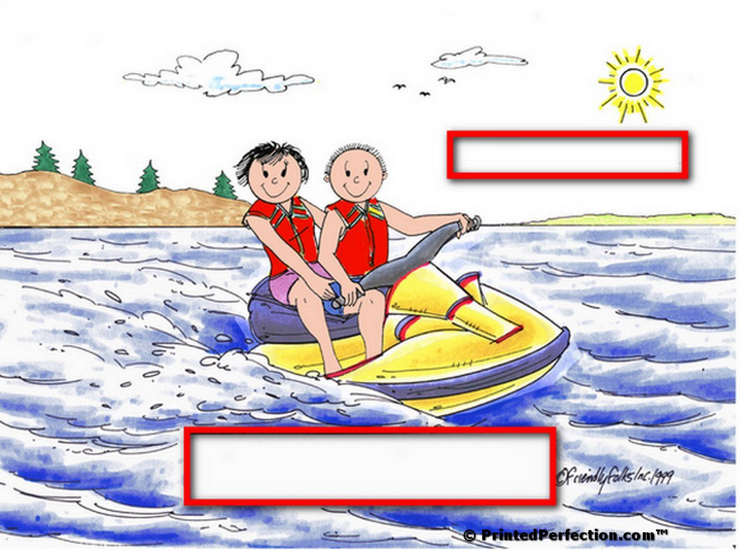 Printed Perfection Personalized Jet Ski Riding Couple Key Chain | Wayfair
