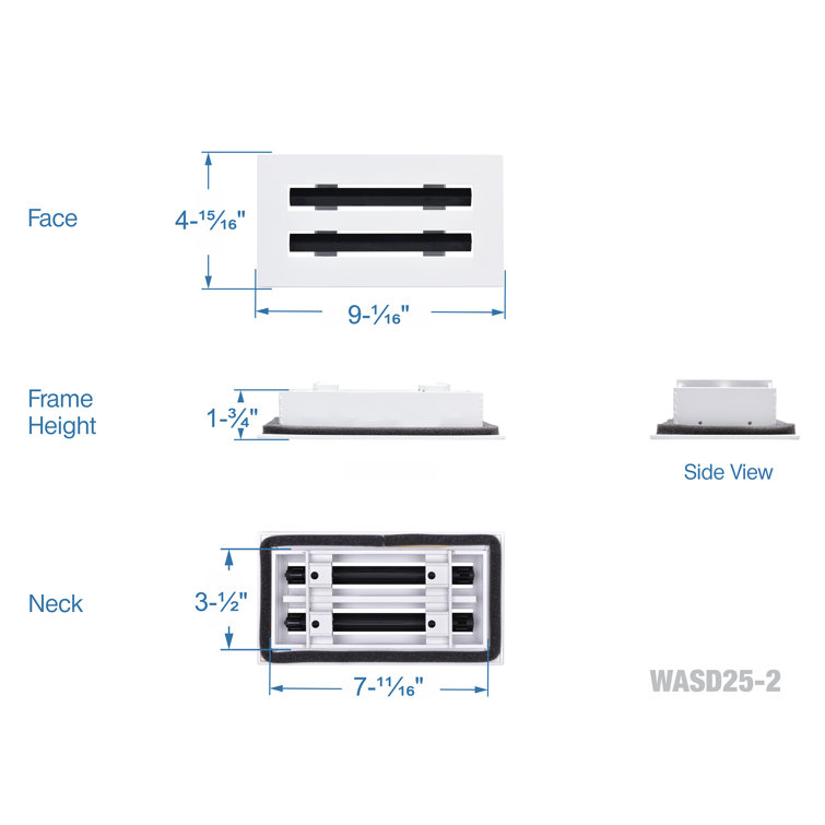 Flo-Matrix Air Ventilation Flo Matrix 8 x 4 Linear Slot Diffuser Matte ...