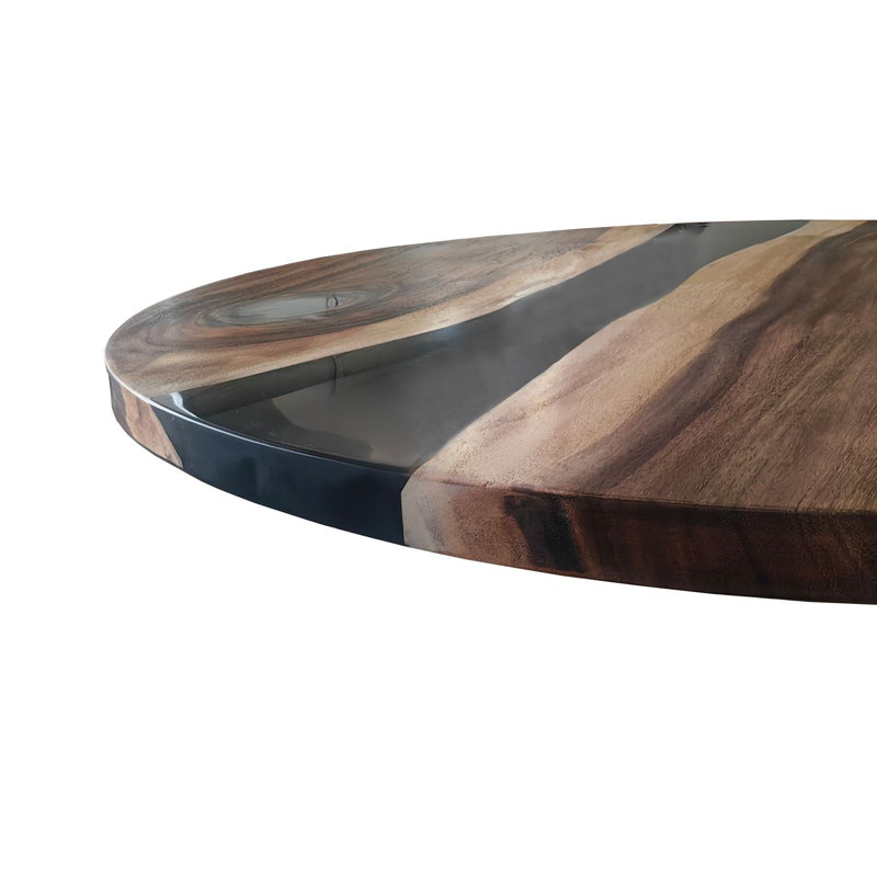 Union Rustic Ladaisia 36 Inch Round Epoxy Dining Table | Wayfair