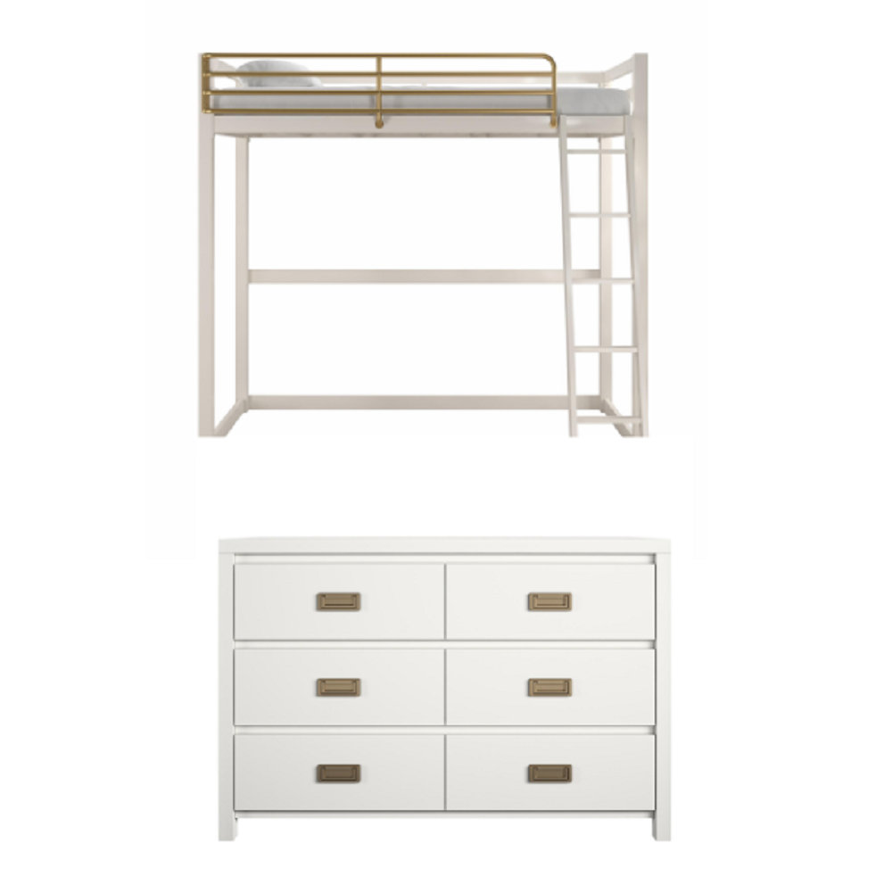 Little Seeds Monarch Hill Haven Twin Metal Loft Bed and Dresser Reviews Wayfair