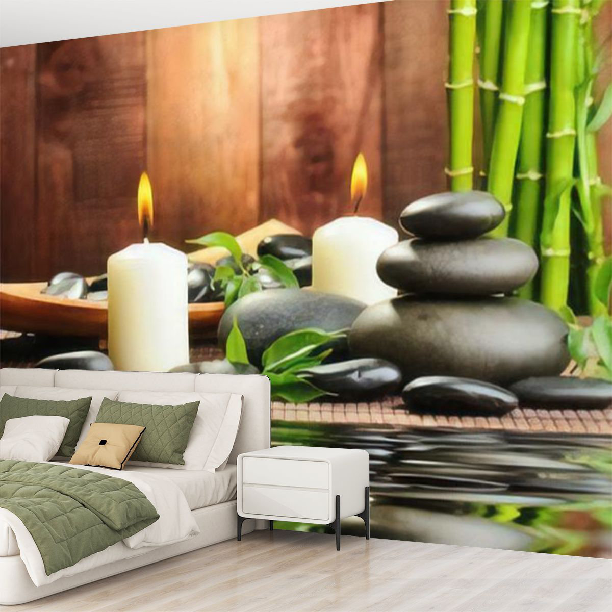 Bay Isle Home™ Peel and Stick Canvas Wallpaper Wall Mural zen basalt ...