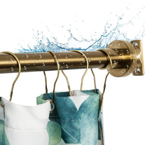 Gold Shower Curtain Rods You'll Love | Wayfair