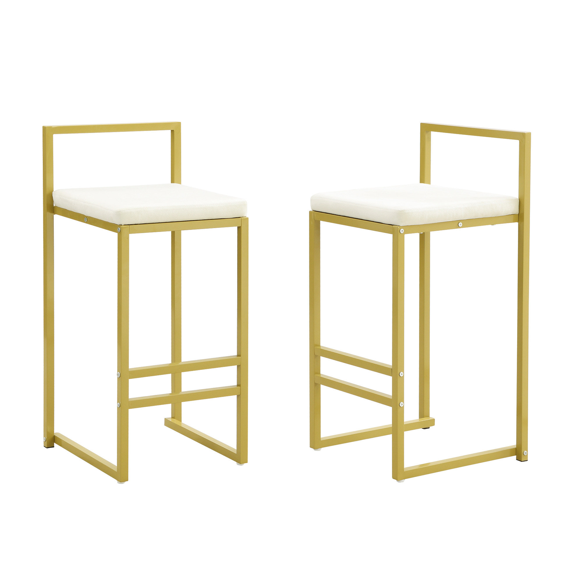 Mercer41 Deshawnda Upholstered 23.6'' Counter Stool with Metal Frame ...