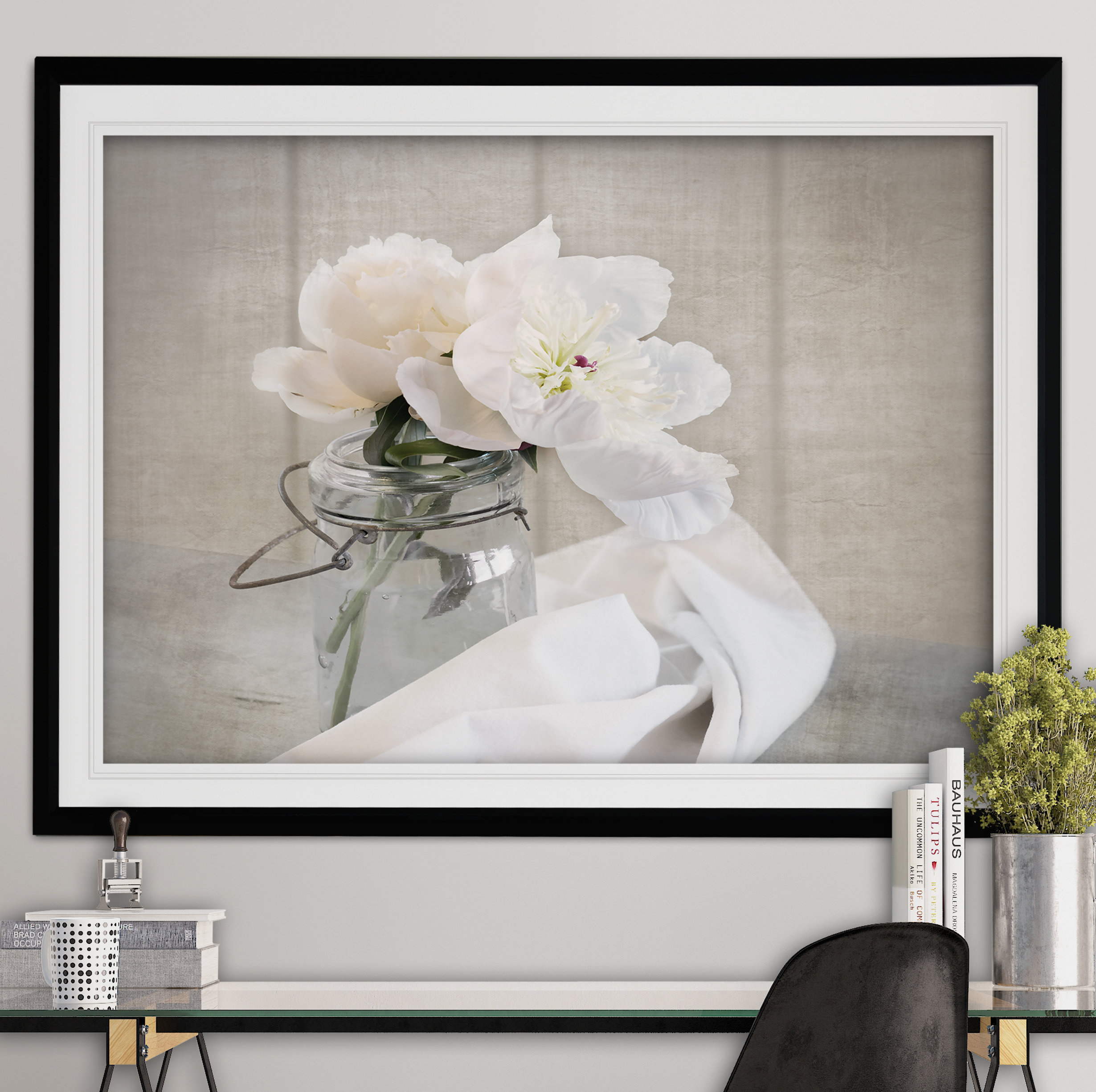 Ophelia & Co. Mason Jar Bloom II - Framed Acrylic Painting Print ...
