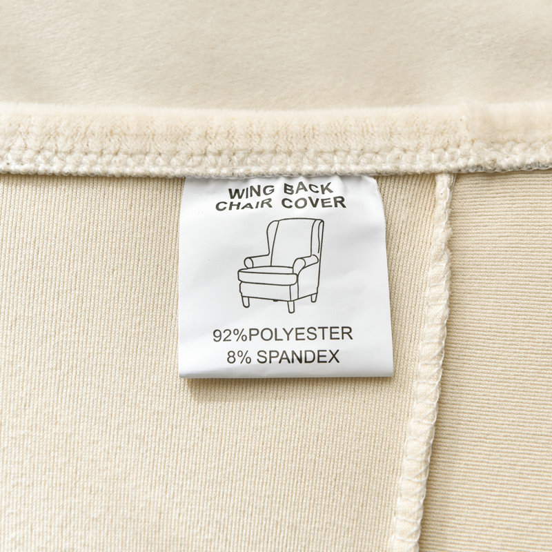 Mercer41 2-Pieces Stretch Wing Chair Covers Soft Velvet Stretch ...