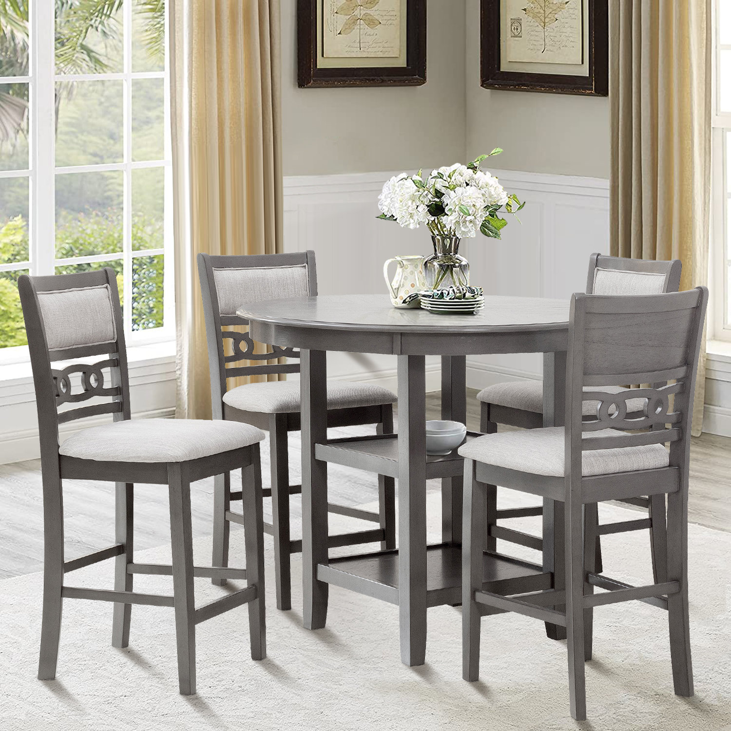 Winston Porter Benjimin 4 - Person Counter Height Dining Set & Reviews ...