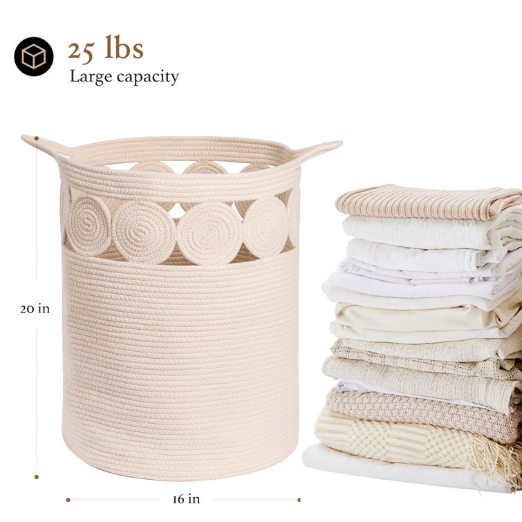 Dovecove Handwoven Fabric Laundry Basket with Handles - Wayfair Canada
