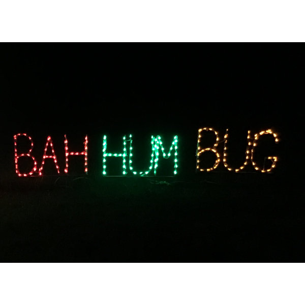 Lori's Lighted D'Lites BAH HUM BUG Block Letter Sign Christmas Holiday ...