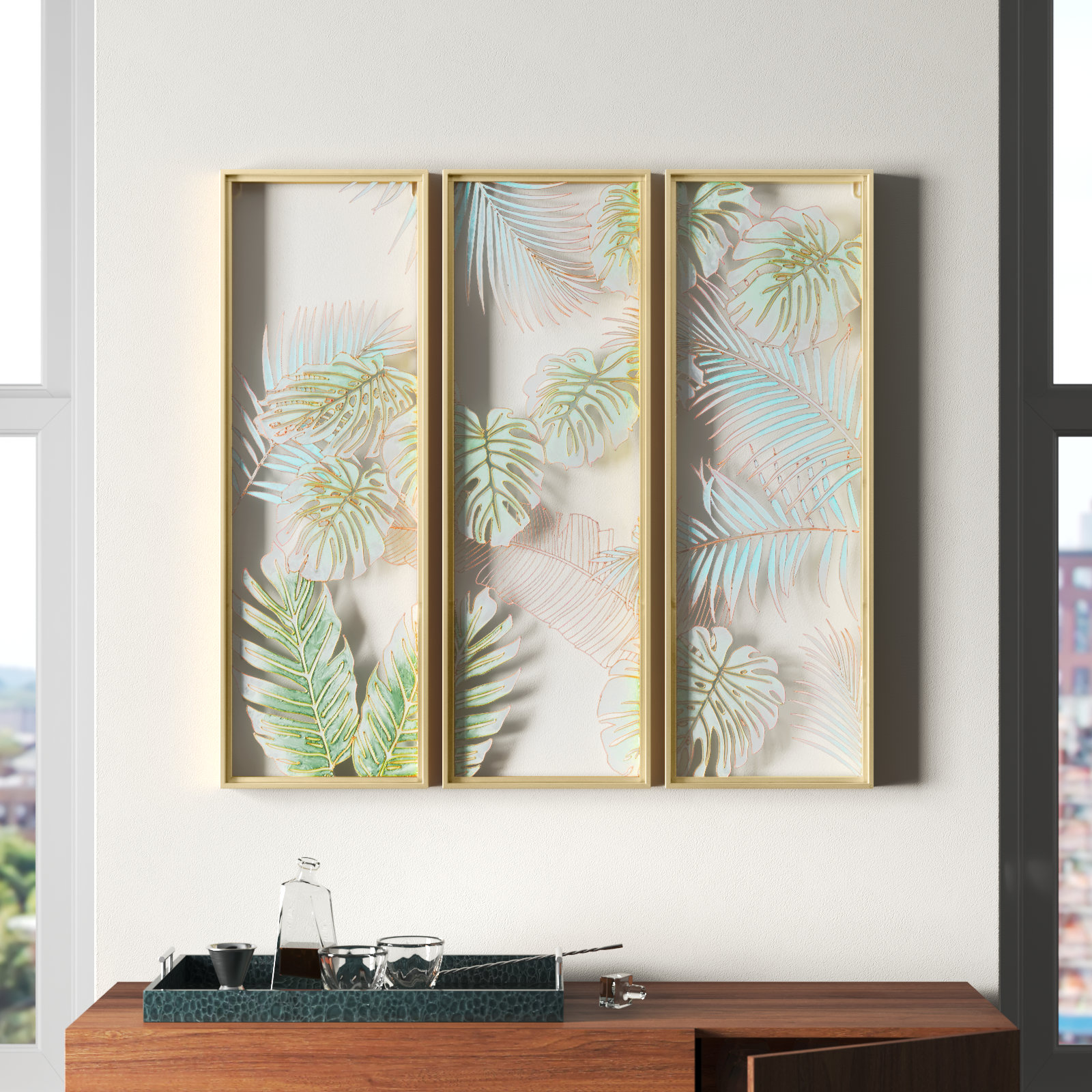 Beachcrest Home™ 3 Piece Glass Wall Décor Set "& Reviews" | Wayfair
