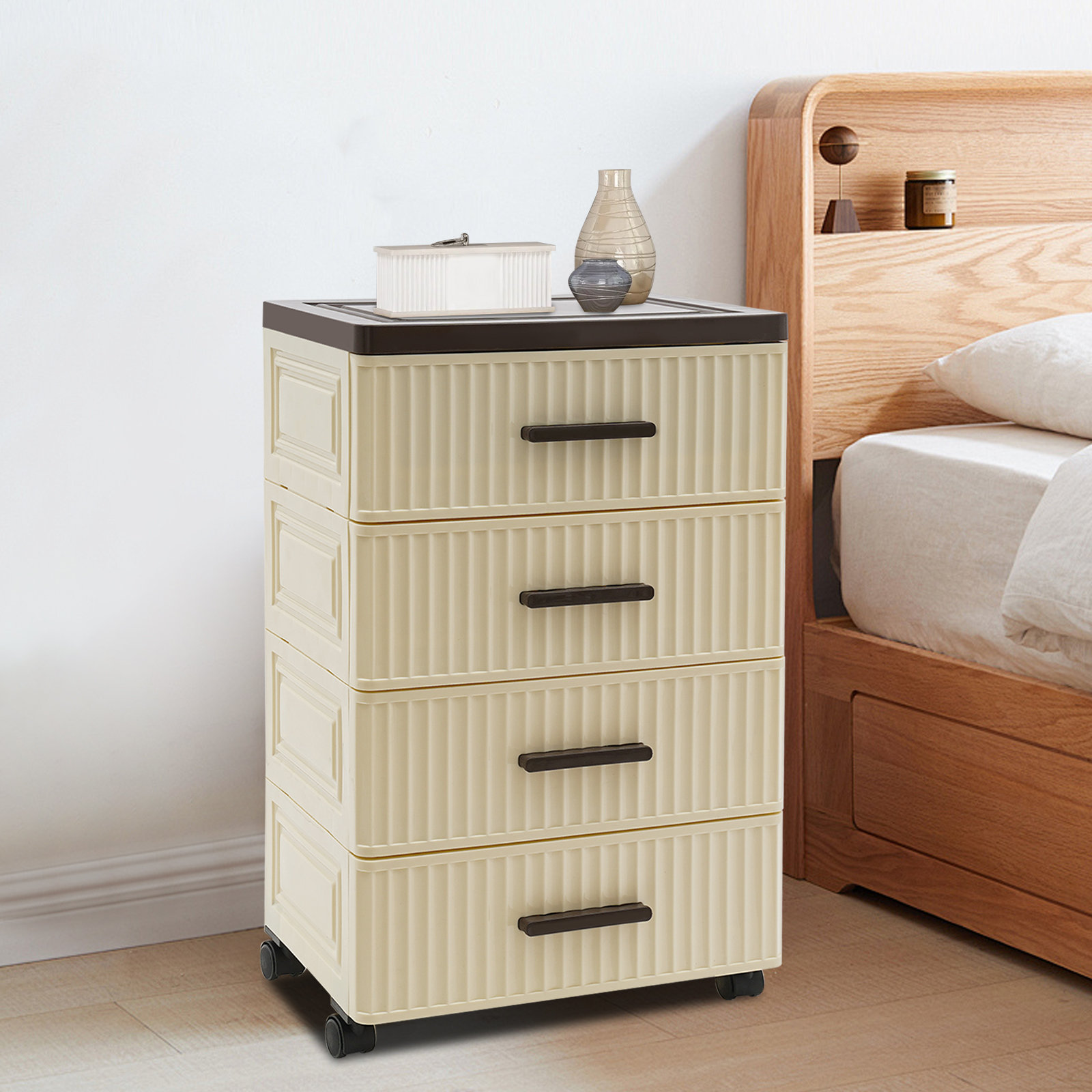 Rebrilliant 4-Tier Drawer Storage Cabinet With Wheels - Wayfair Canada